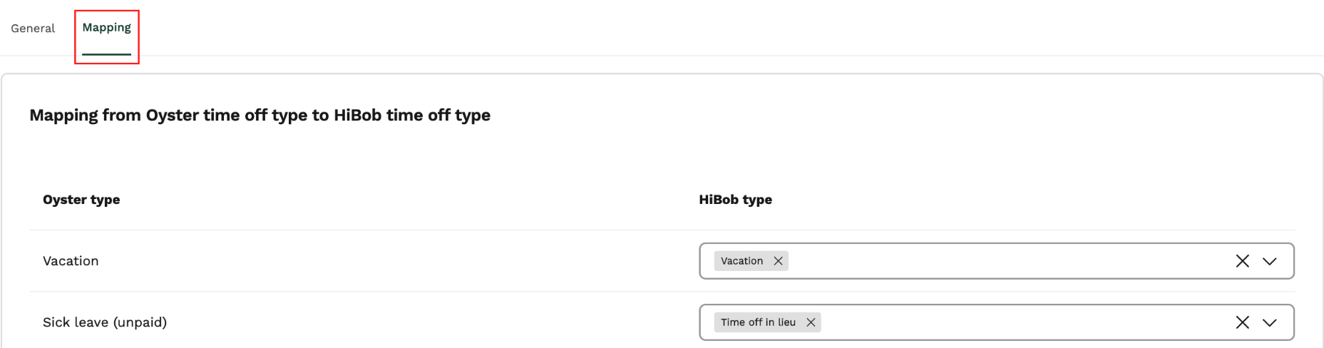 HiBob | Activating time off integration – Oyster Help Center