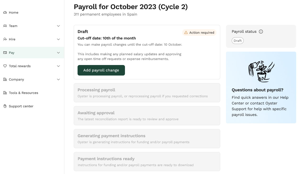 What are the stages of the payroll cycle? – Oyster Help Center