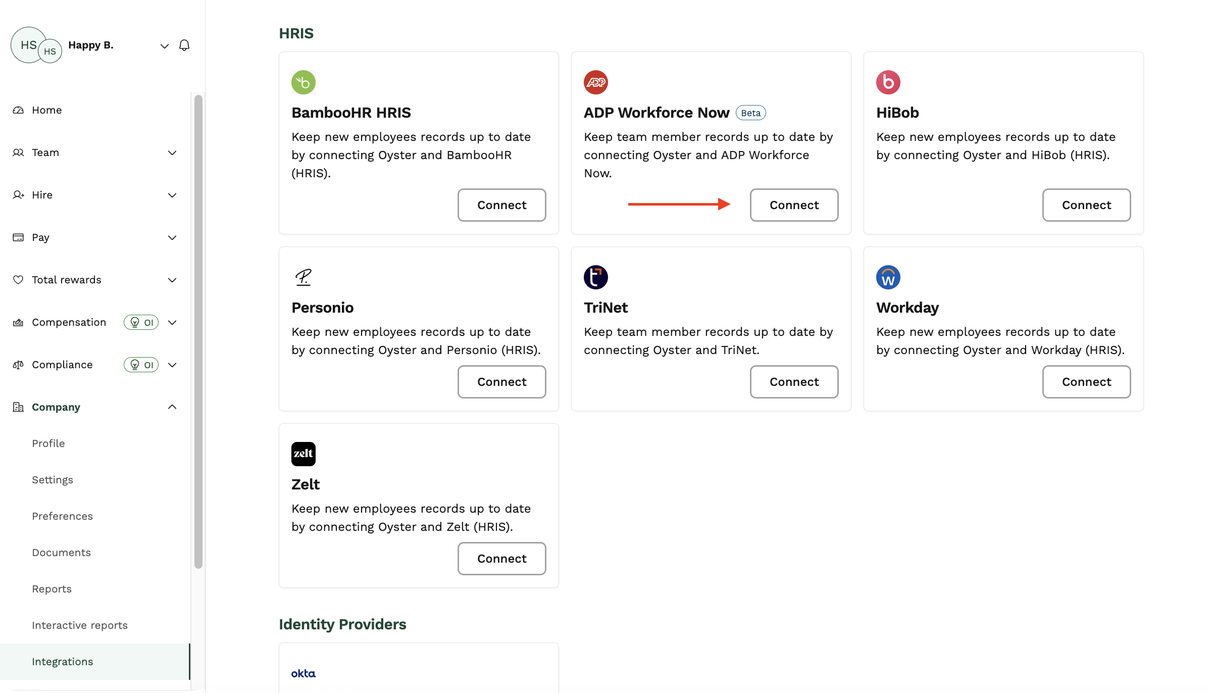 ADP Workforce Now® | Connecting to Oyster – Oyster Help Center