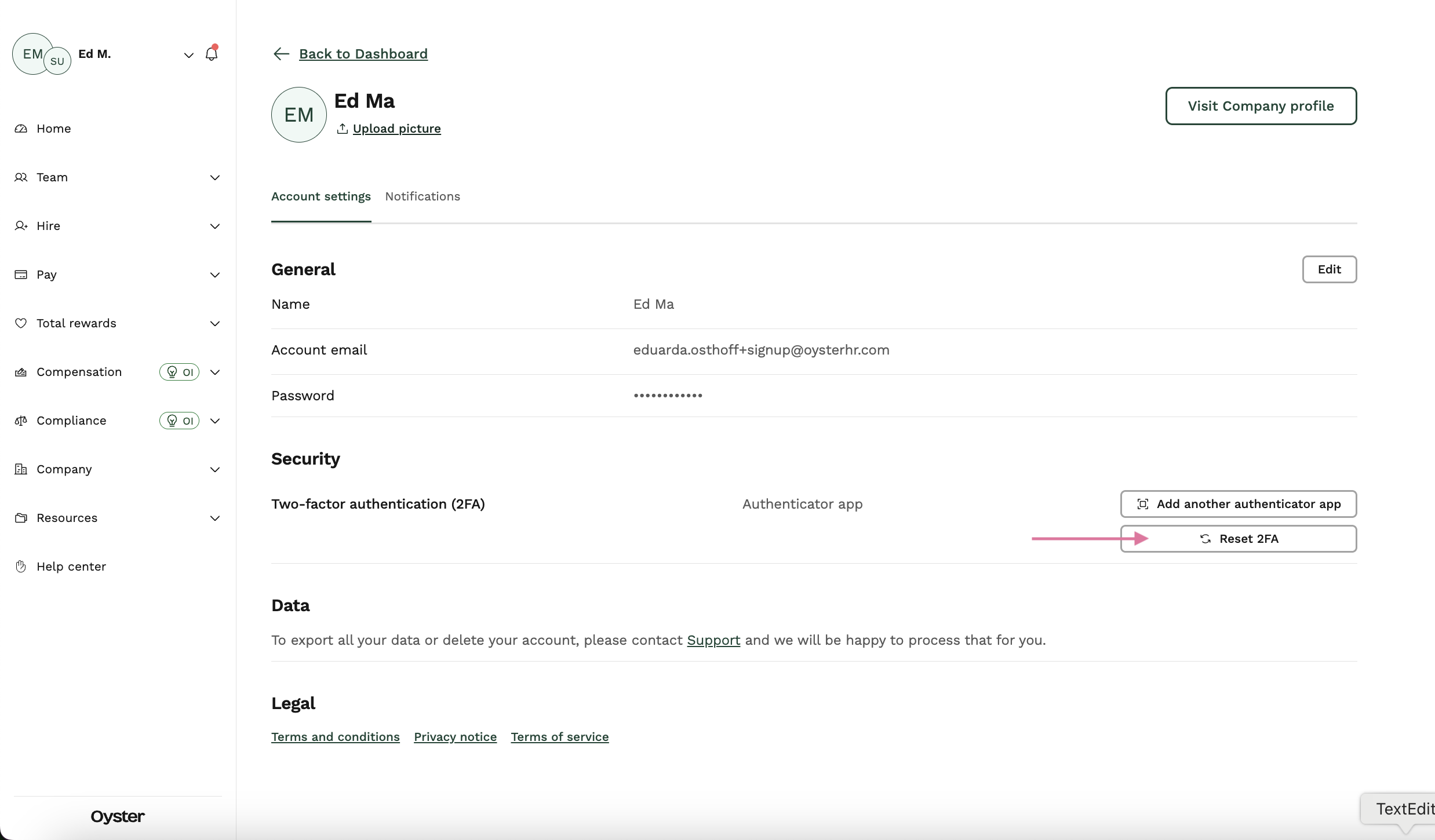 How do I access my Oyster account after losing access to my authenticator app? – Oyster Help Center