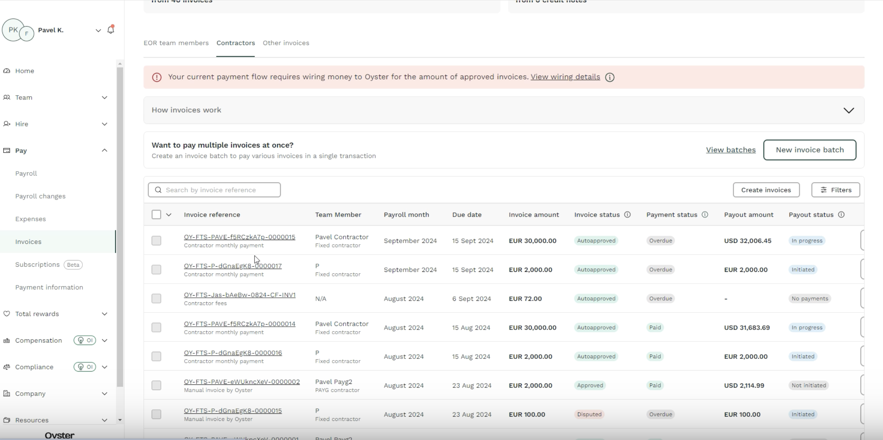 How to batch contractor invoice payments to Oyster – Oyster Help Center