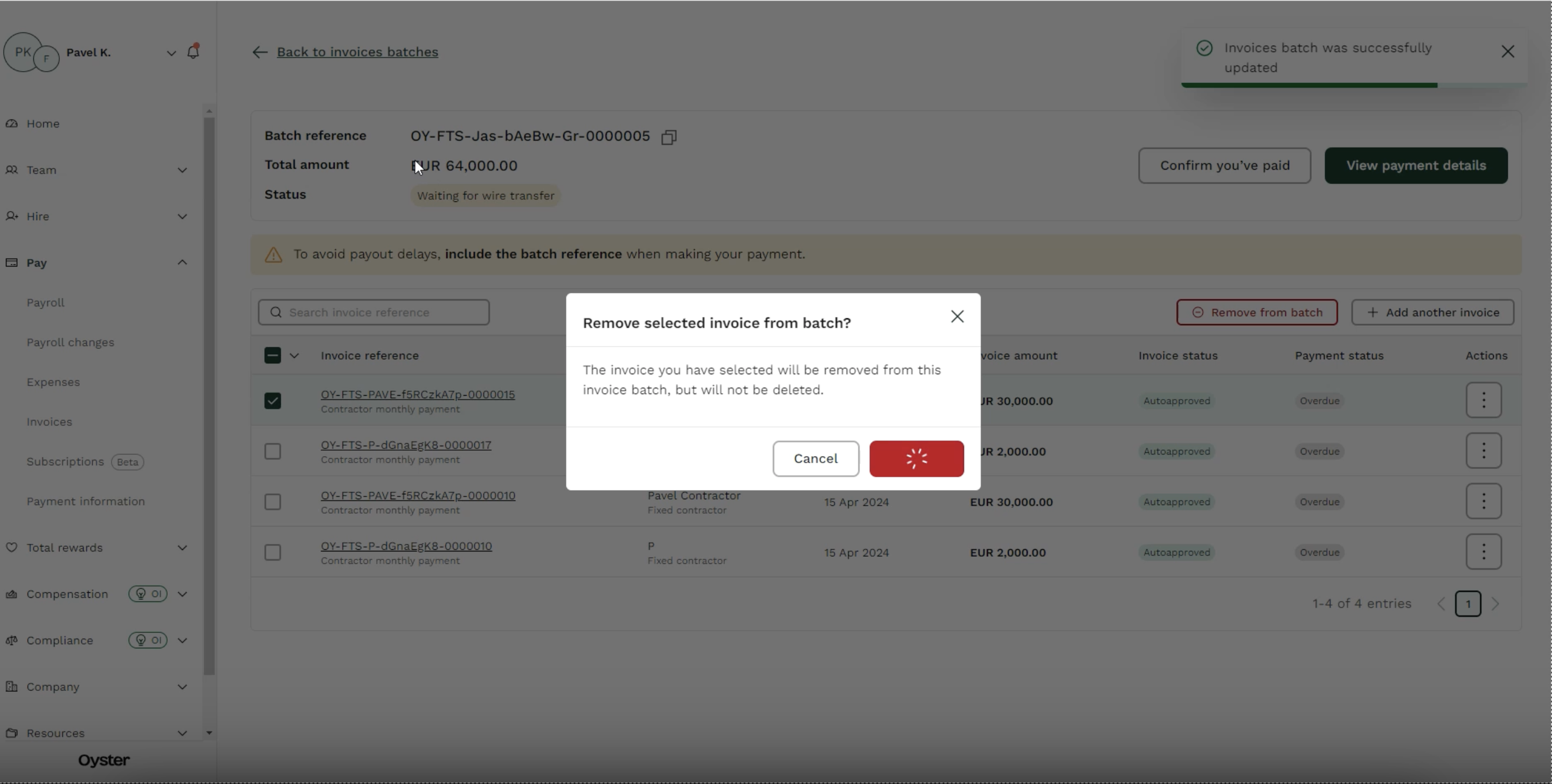 How to batch contractor invoice payments to Oyster – Oyster Help Center
