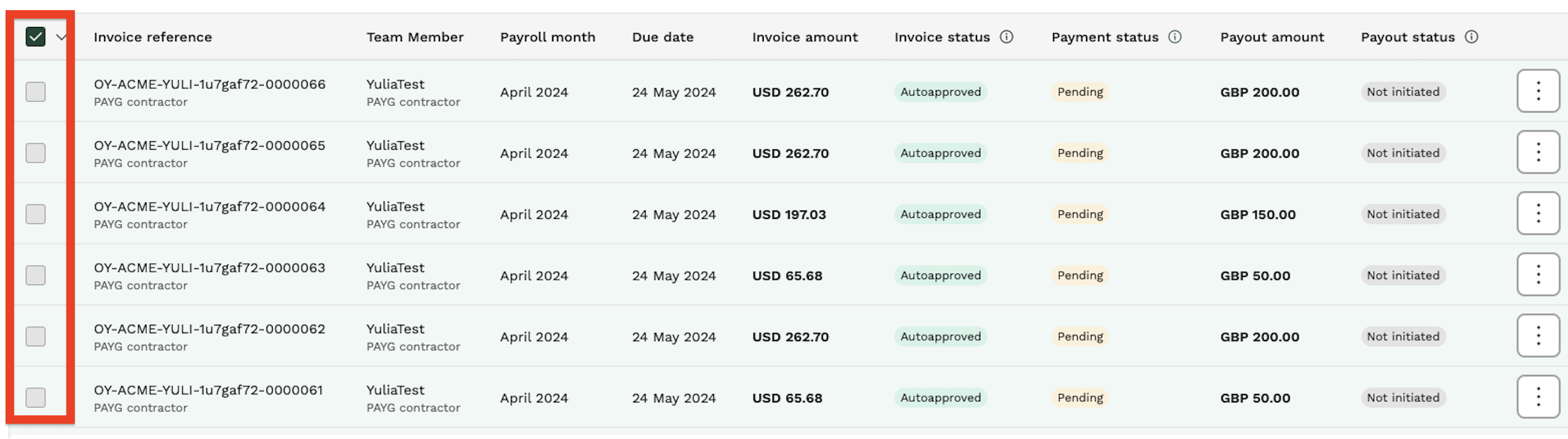 How do I bulk approve Contractors invoices? – Oyster Help Center