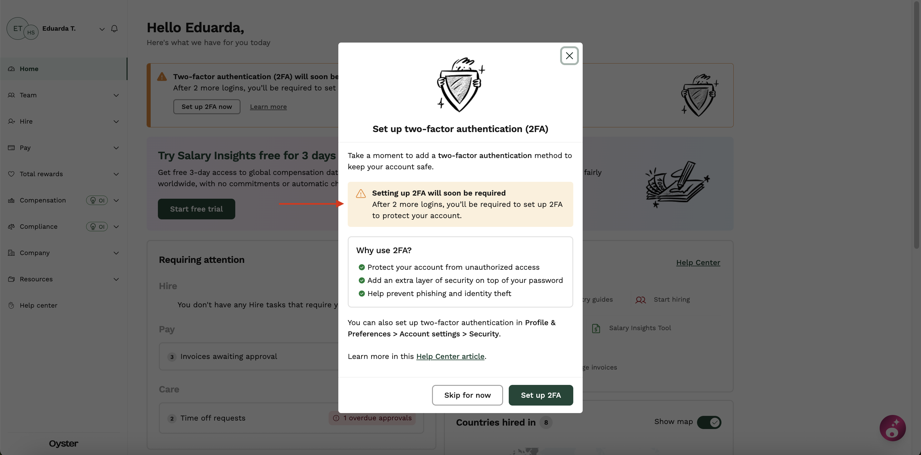 Two-Factor Authentication FAQ – Oyster Help Center
